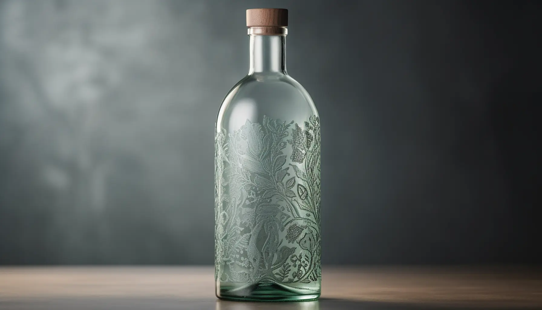 Elegant Relief flower pattern Vodka Bottle 500ml - TOP Customize Glass ...